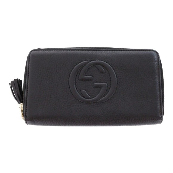 Gucci | Bags | Gucci Soho Interlocking Gg Long Wallet Black | Poshmark
